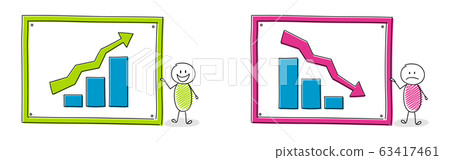 Collection of cartoon people with business chart. - Stock Illustration ...