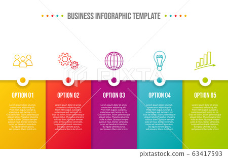 Chart with colorful business icons - infographic - Stock Illustration ...