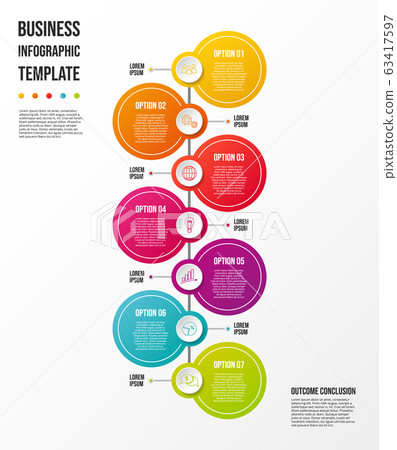 Concept of a colorful infographic with icons-插圖素材 [63417597] - PIXTA圖庫