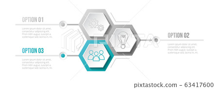 Gray infographic with business icons-插圖素材 [63417600] - PIXTA圖庫