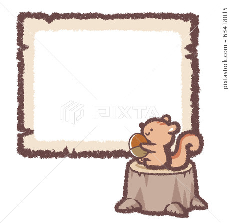 Squirrel and stump-wooden board frame - Stock Illustration [63418015 ...