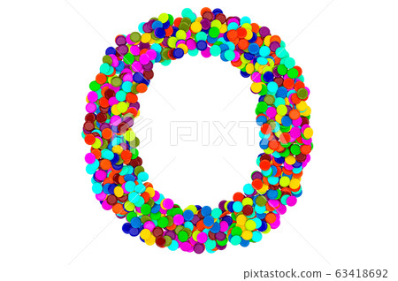 Letter O from confetti. 3D rendering - Stock Illustration [63418692 ...