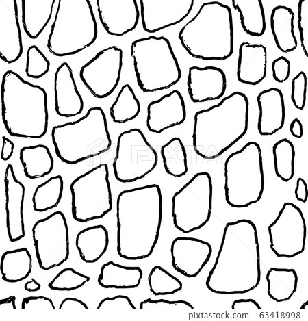 Stones handdrawn seamless black and white... - Stock Illustration ...