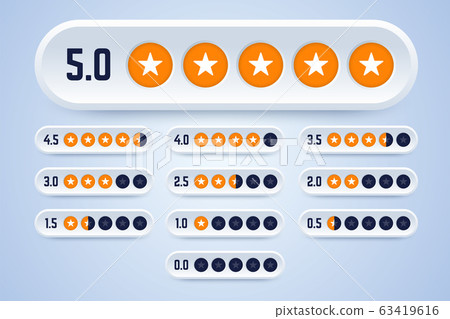 Set of rating labels with stars. - Stock Illustration [63419616] - PIXTA