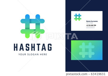Hashtag logo and business card template. - Stock Illustration [63419631 ...