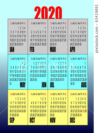 2020 calendar-插圖素材 [63419891] - PIXTA圖庫