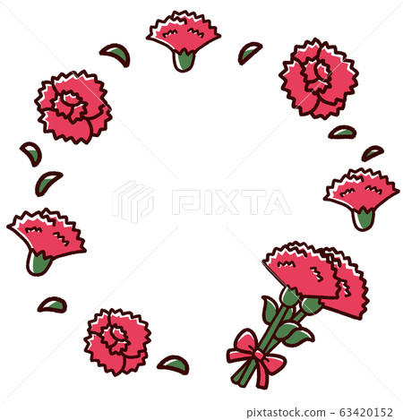 Carnation round frame 3 - Stock Illustration [63420152] - PIXTA