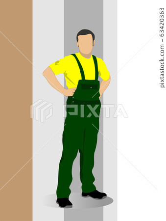 Vector illustration of young worker-插圖素材 [63420363] - PIXTA圖庫