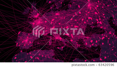 Map of Europe showing fictitious pathways and... - Stock Illustration ...