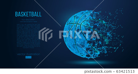 Abstract basketball ball from particles, lines... - Stock Illustration ...