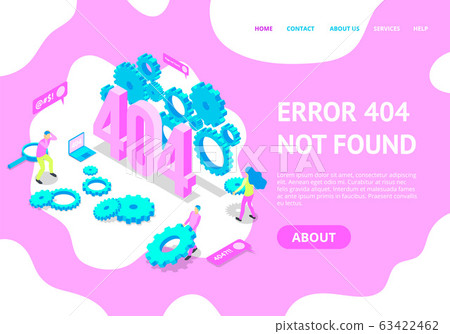 Error Not Found Concept Card Landing Web Page... - Stock Illustration ...