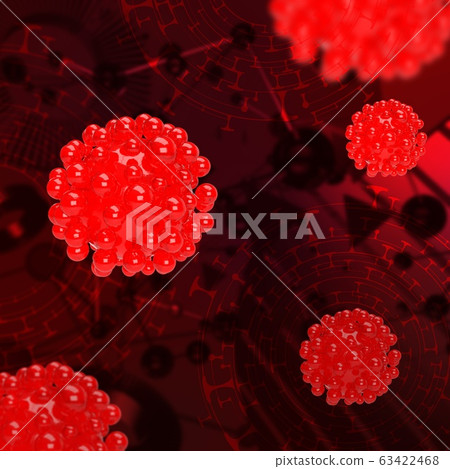 Abstract techno 3d corona virus outbreak... - Stock Illustration ...