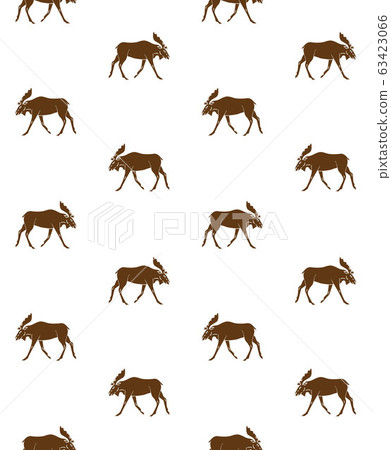 Vector seamless pattern of brown moose - Stock Illustration [63423066 ...
