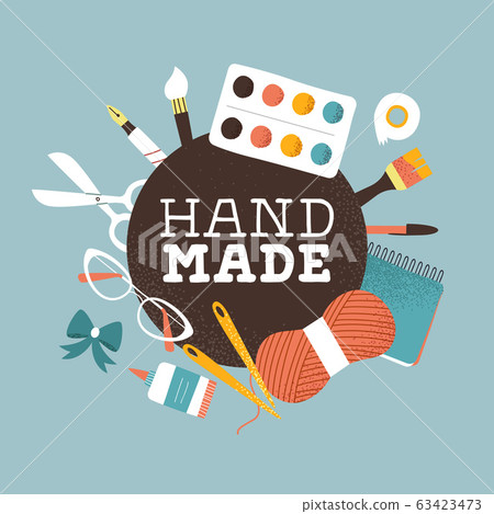 Hand made text label for creative art product - Stock Illustration ...