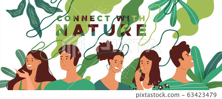 Connect with nature people group concept - Stock Illustration [63423479 ...