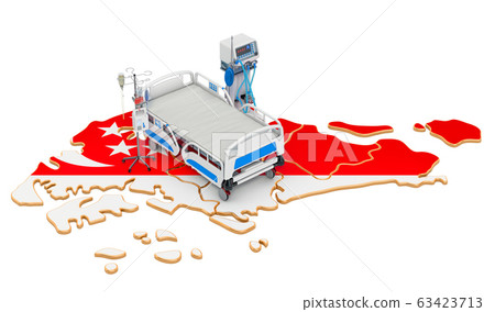 Intensive care unit ICU in Singapore, 3D rendering - Stock Illustration ...