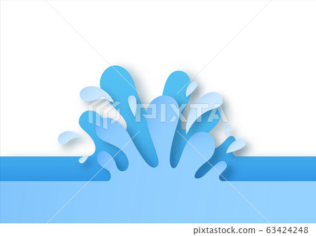Blue paper cut water splash isolated - Stock Illustration [63424248 ...