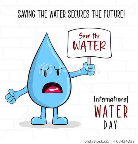 Save the waters card for world water day action-插圖素材 [63424282] - PIXTA圖庫