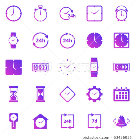 Time gradient icons on white background - Stock Illustration [63426935 ...