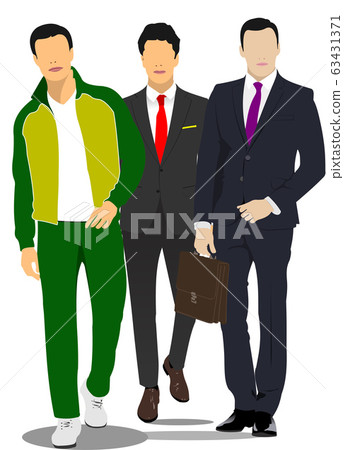 Three Young handsome men. Businessman.Vector - Stock Illustration ...