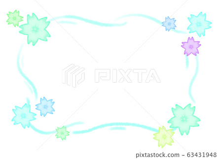 Sakura frame (light blue) - Stock Illustration [63431948] - PIXTA