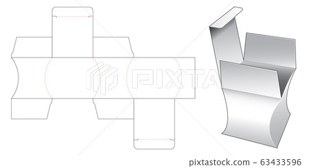 Curve box die cut template - Stock Illustration [63433596] - PIXTA