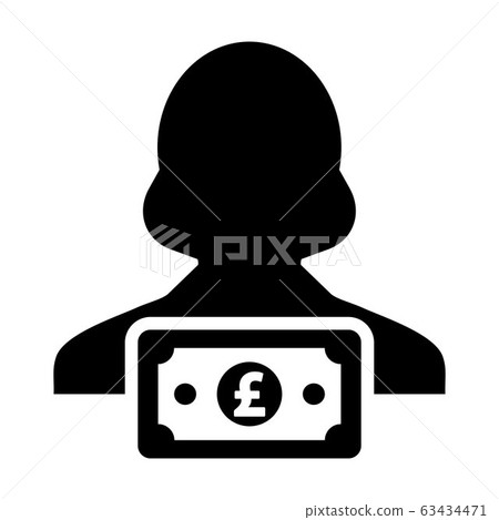 Cash icon vector female user person profile avatar - Stock Illustration ...