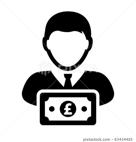 Money icon vector male user person profile avatar - Stock Illustration ...