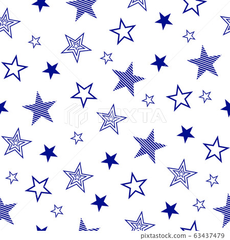 Seamless pattern with set drawn stars. Vector - Stock Illustration ...