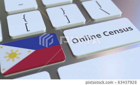 Online Census text and flag of the Philippines... - Stock Illustration ...