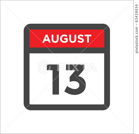 August 13 calendar icon with day of month - Stock Illustration ...