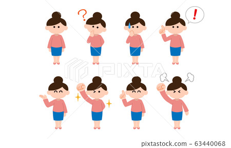 Illustration set of women (deformed color) - Stock Illustration ...