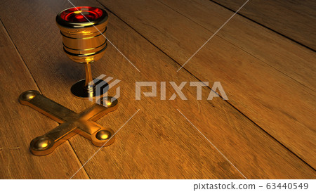 The Holy grail gold cross on wood 3d rendering... - Stock Illustration ...
