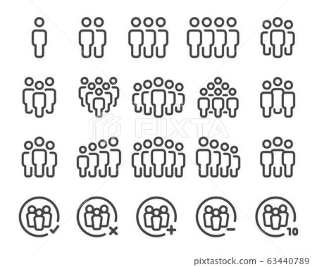 people line icon set - Stock Illustration [63440789] - PIXTA
