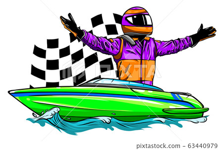 Motor boat race Vector illustration design art - Stock Illustration ...