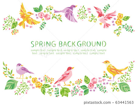 Flower Bird Frame - Stock Illustration [63441563] - PIXTA