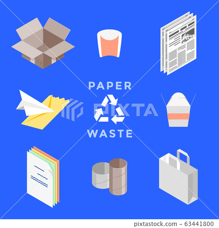 recycle paper waste management set. - Stock Illustration [63441800] - PIXTA