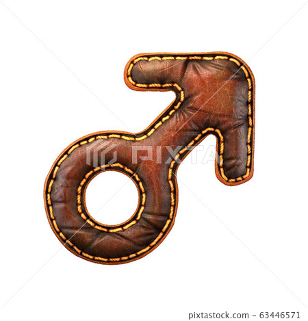 Symbol male made of leather. 3D render font... - Stock Illustration ...