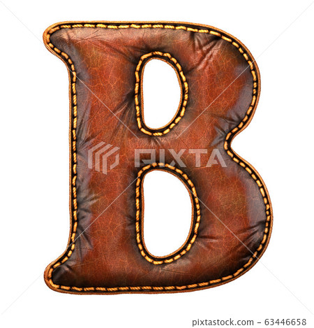 Leather letter B uppercase. 3D render font with... - Stock Illustration ...