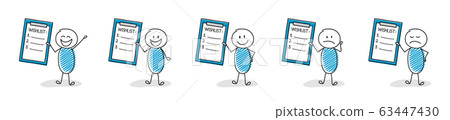 Group of stickman with empty Wishlist-插圖素材 [63447430] - PIXTA圖庫
