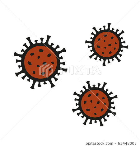 red virus icon set isolated - Stock Illustration [63448005] - PIXTA