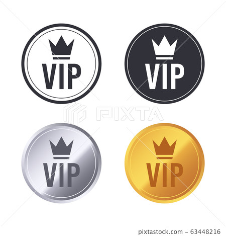 Vip icons. Exclusive vip club members... - Stock Illustration [63448216 ...