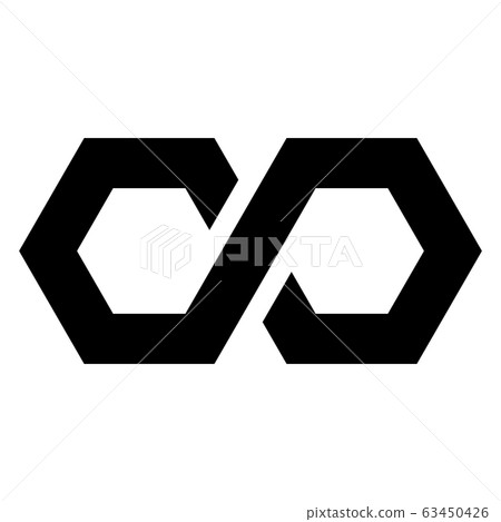 Black infinity symbol icon - hexagonal shape.... - Stock Illustration ...