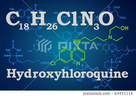 Hydroxychloroquine. Chemical formula of HCQ - Stock Illustration ...