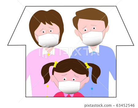 Family members who refrain from going out to... - Stock Illustration ...