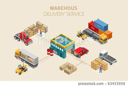 vector, distribution, trucks - Stock Illustration [63453939] - PIXTA