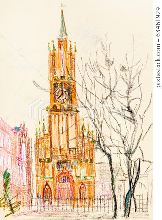 The German church - Stock Illustration [63461929] - PIXTA