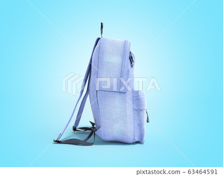 open Backpack bag school 3d render on blue - Stock Illustration ...