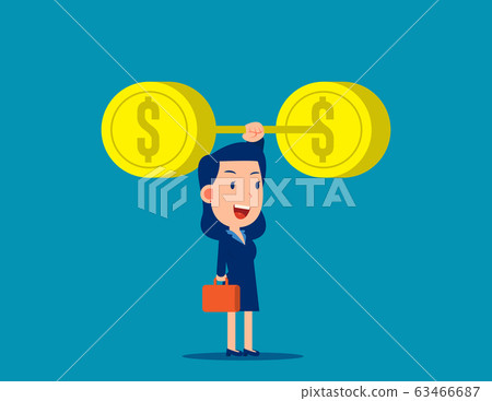 Businessman raise money. Weightlifting concept. - Stock Illustration ...