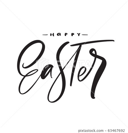 Happy Easter Vintage Vector Calligraphy Text Christian Hand Drawn